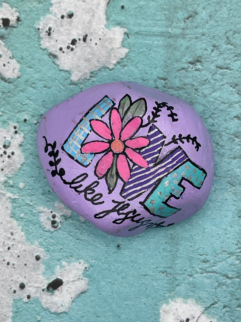 Love Like Jesus, Religious Painted Rock, Stone Painting, Kindness Rocks ...