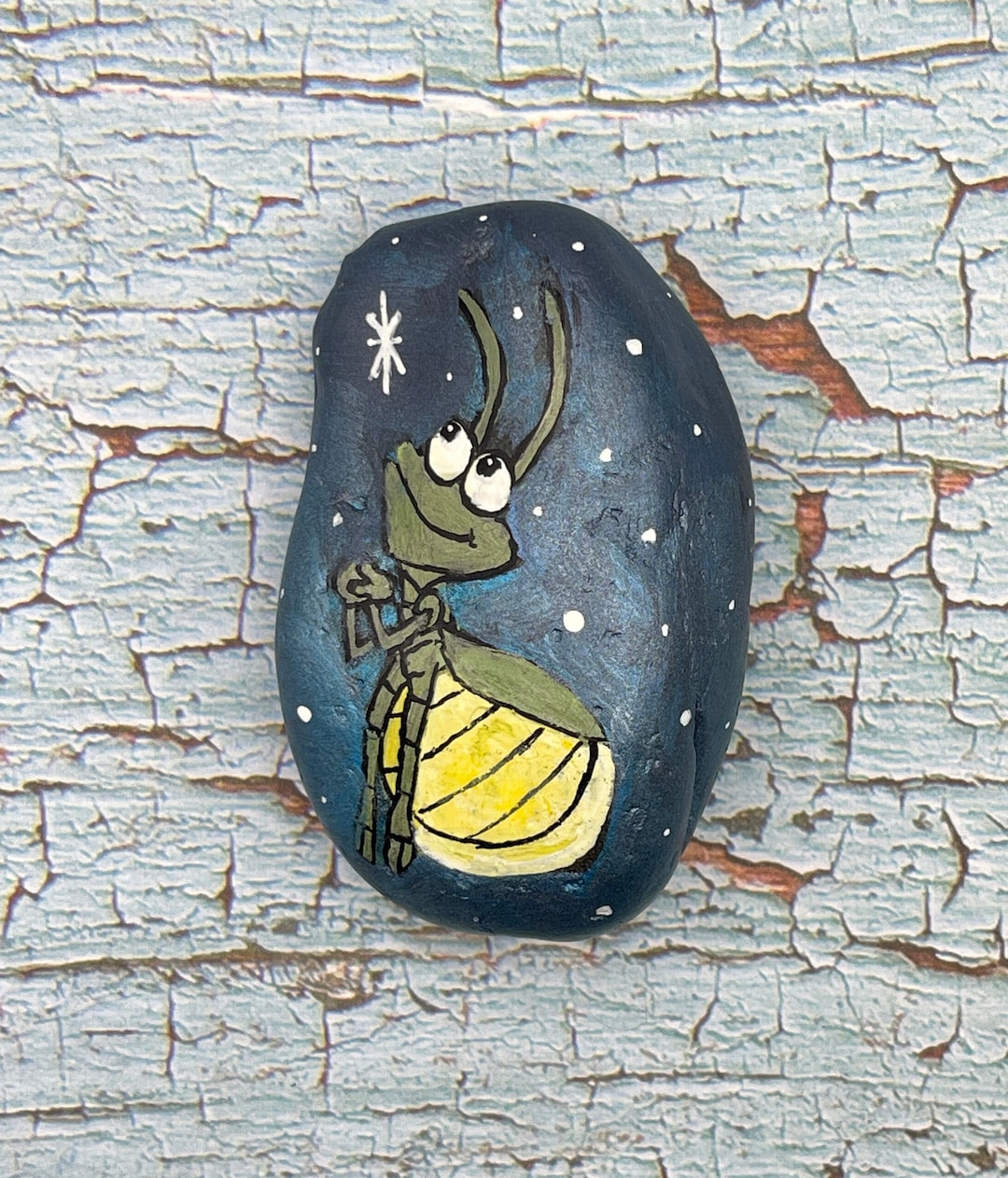 Whimsical Firefly Lightning Bug, Let Your Light Shine, Painted Rock ...