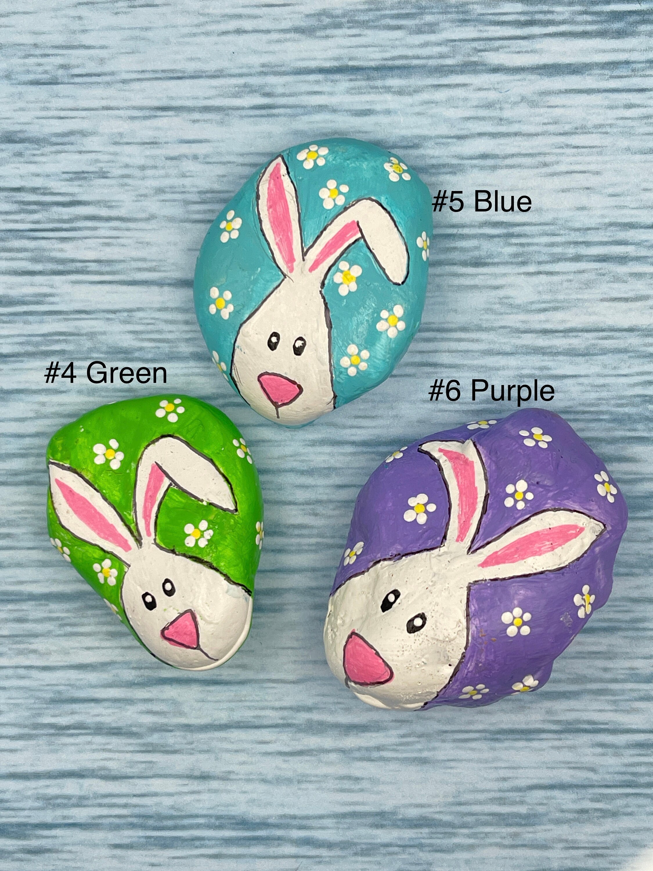 Pick Your Easter Bunny, Easter Decor, Spring Art, Painted Rock, Stone ...