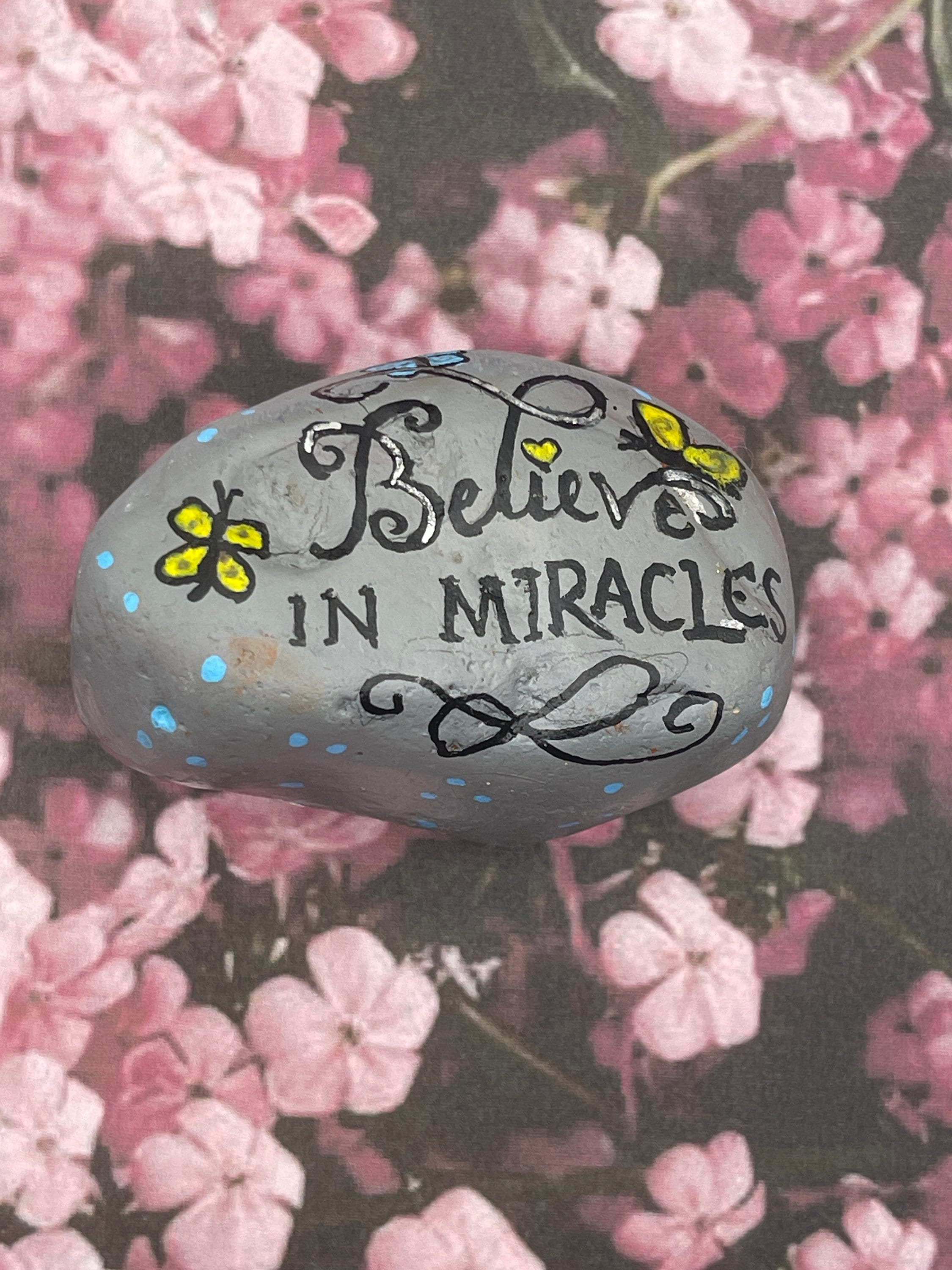 Believe in Miracles, Butterflies, Inspirational Painted Rock ...