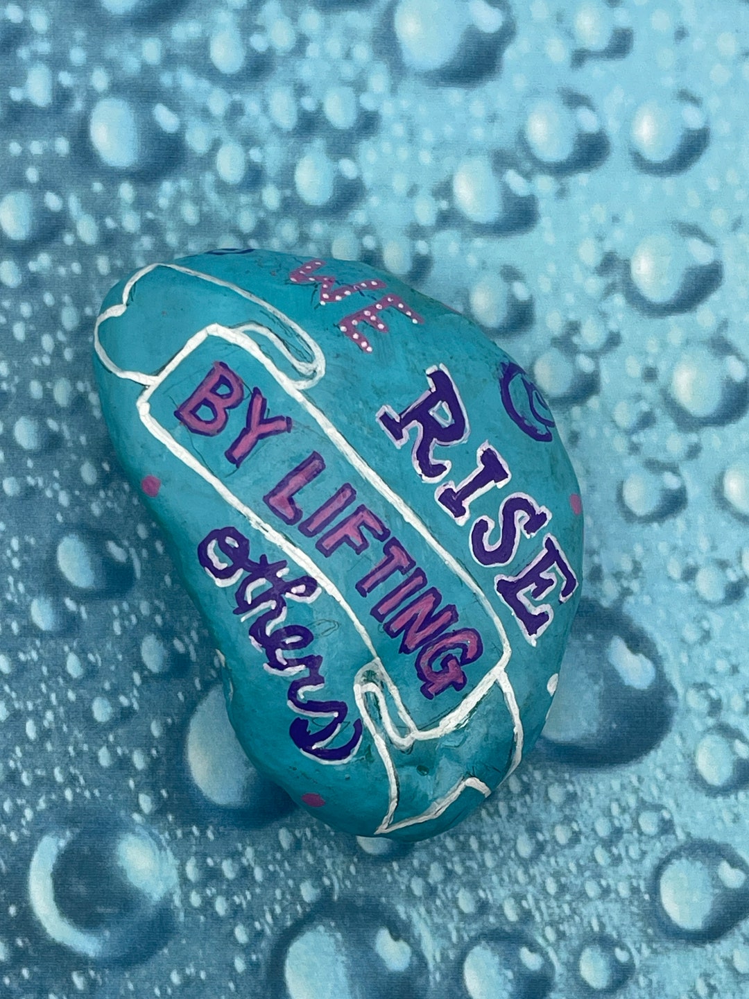 We Rise by Lifting Others Hand Painted Rock, Inspirational Motivational ...