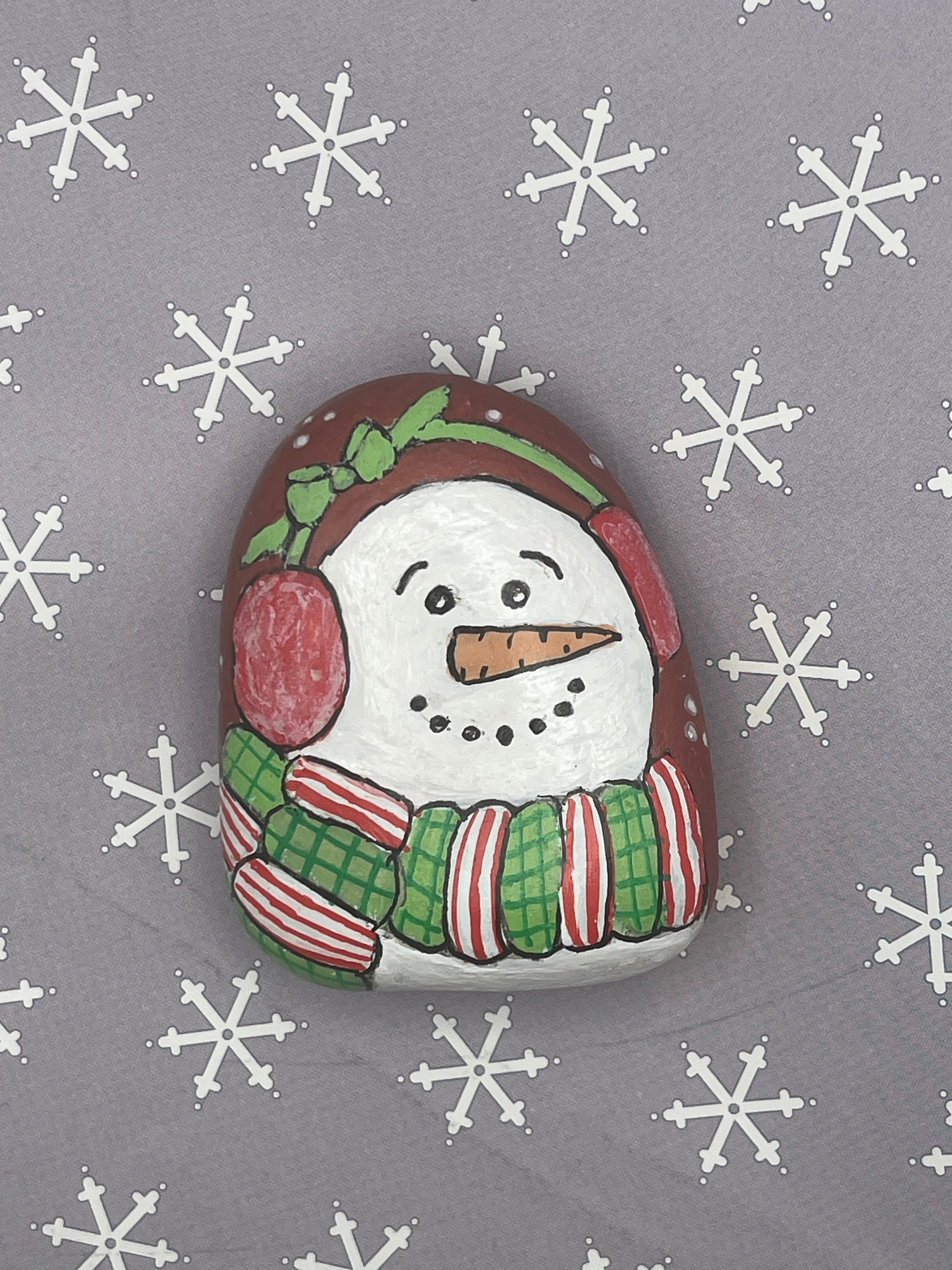 Winter Snowman With Earmuffs and Scarf Christmas Holiday - Etsy