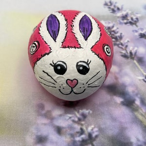 Cute Pink Easter Bunny Bug, Easter Decor, Spring Painted Rock, Stone ...