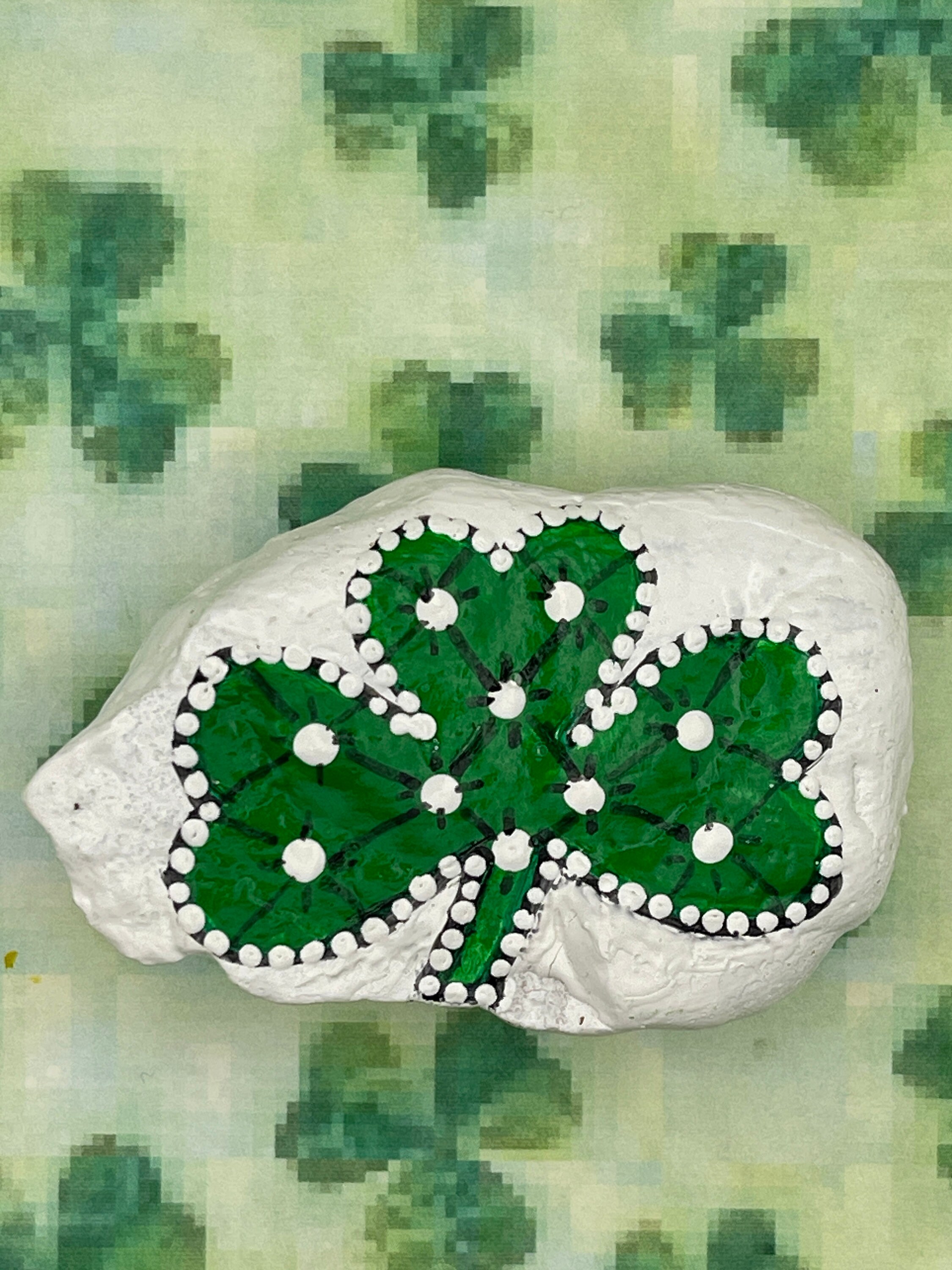 Quilted Shamrock, St. Patrick's Day Irish Decor, Painted Rock, Stone ...