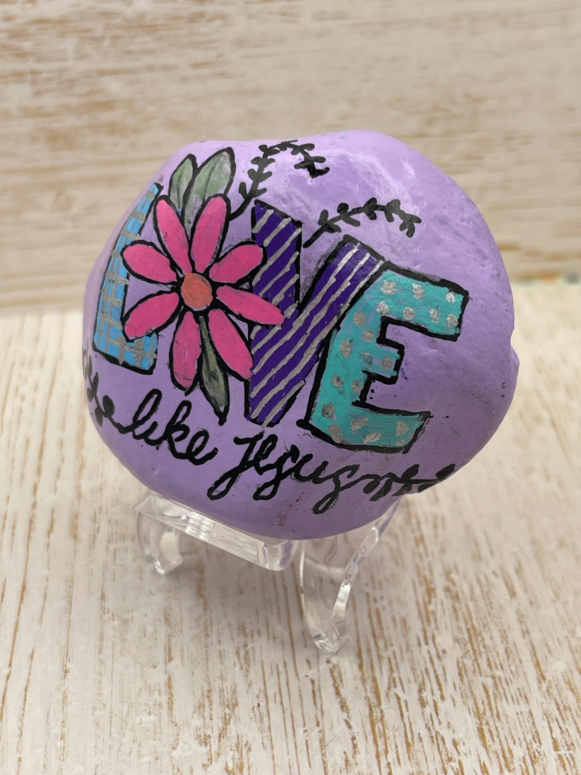 Love Like Jesus, Religious Painted Rock, Stone Painting, Kindness Rocks ...
