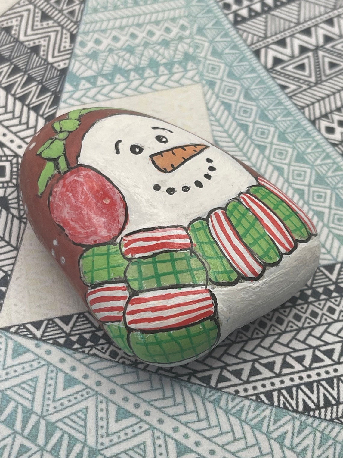 Winter Snowman With Earmuffs and Scarf Christmas Holiday - Etsy