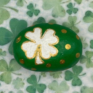 Four Leaf Clover With Gold, St. Patrick's Day, Irish Decor, Painted ...