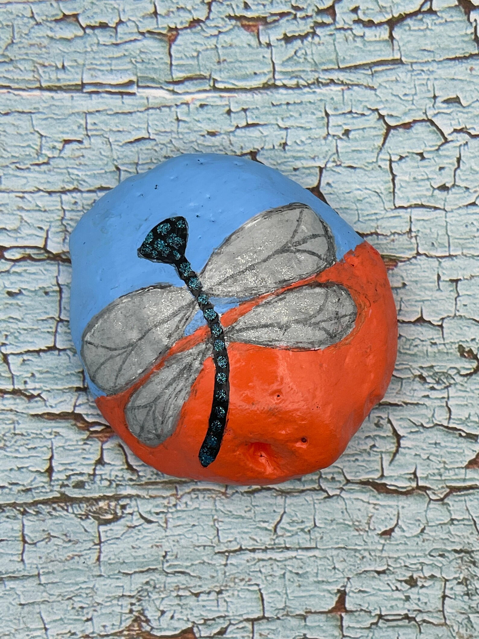 Summer Dragonfly, Painted Rock, Painted Stone Art - Etsy