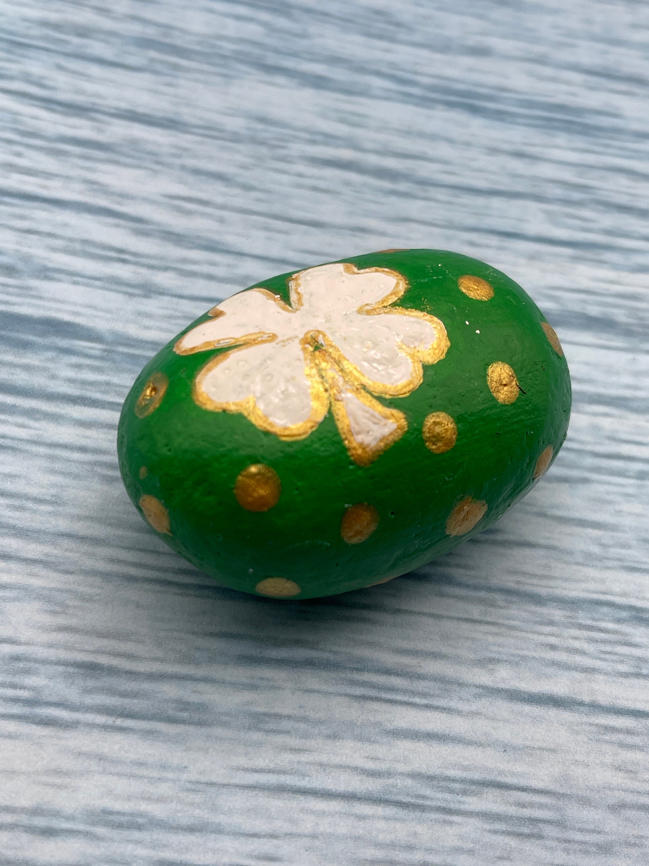 Four Leaf Clover With Gold, St. Patrick's Day, Irish Decor, Painted ...
