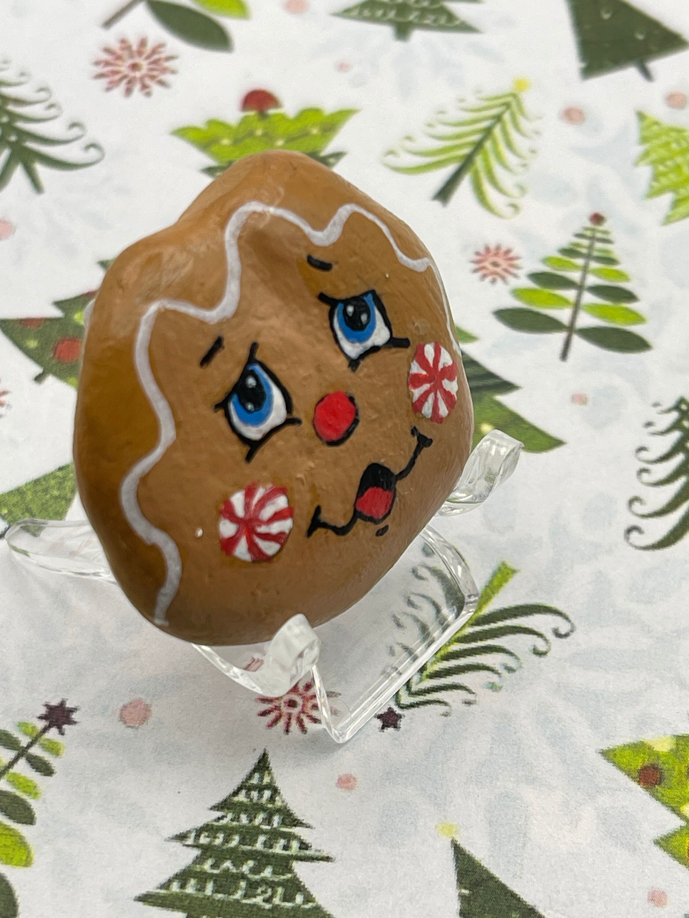 Gingerbread With Peppermint Cheeks, Winter Decor, Christmas Gift ...