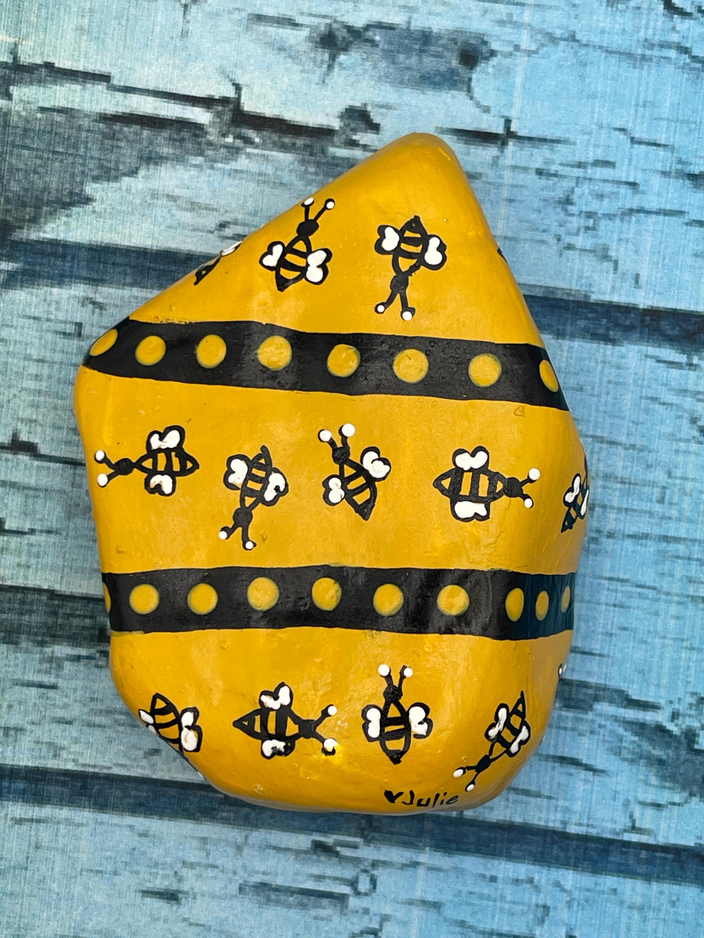 Bumble Bees Be Kind, Bee Summer Fun, Painted Rock, Painted Stone Art - Etsy