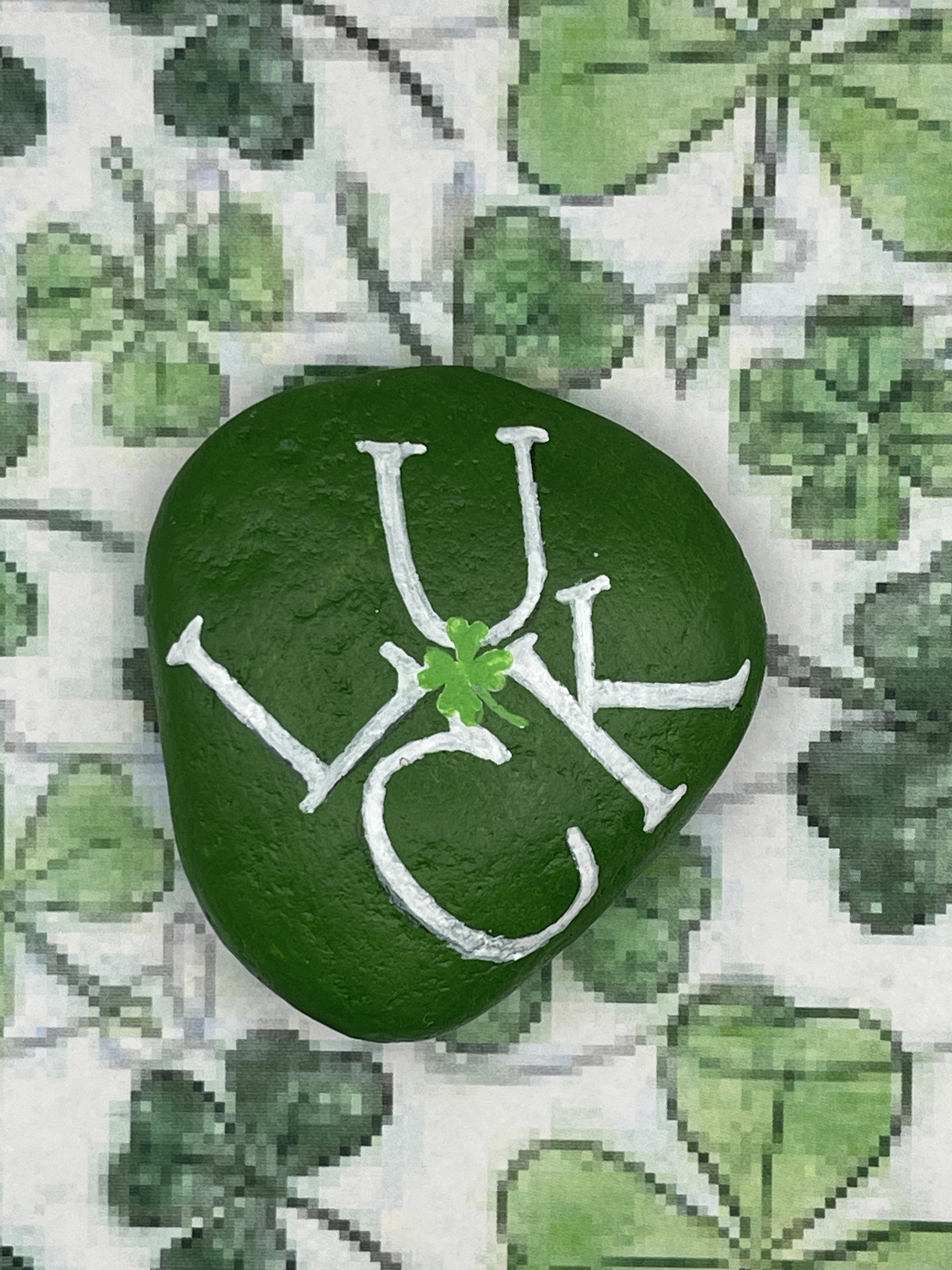 Luck With Four Leaf Clover, St. Patrick's Day, Irish Decor, Painted ...