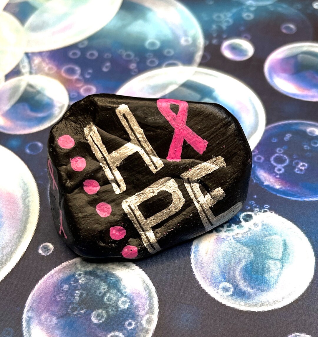 Hope, Breast Cancer Awareness, Pink Ribbon, October, Hand Painted Rock ...