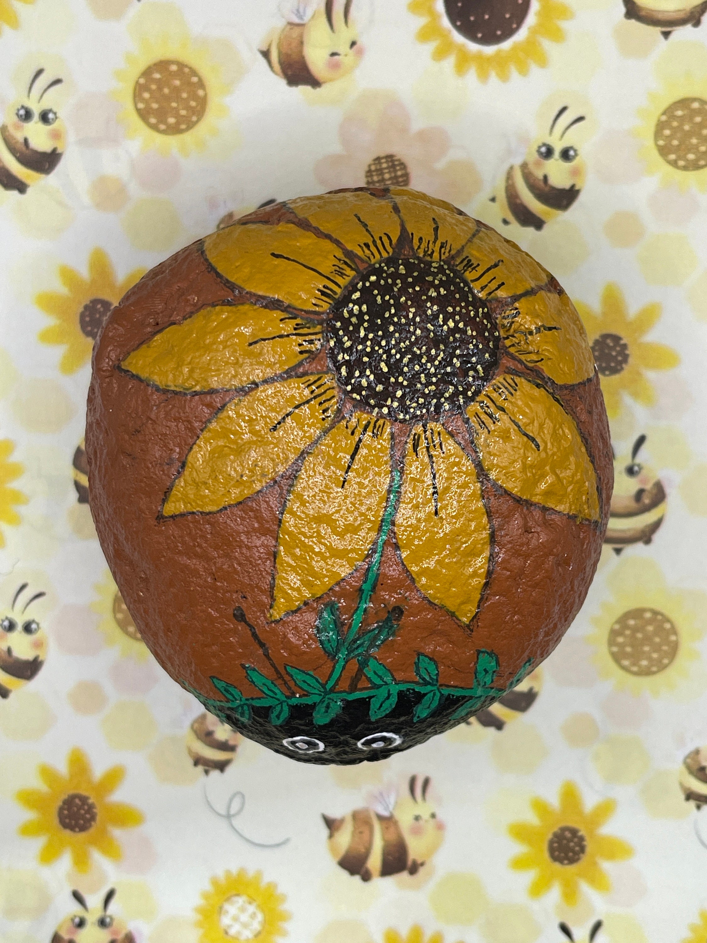 Large Sunflower Ladybug, Fall Art, Thanksgiving Decoration, Hand ...