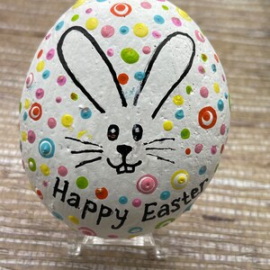 Dot Art Easter Bunny, Happy Easter, Spring Decor, Painted Rock, Stone ...