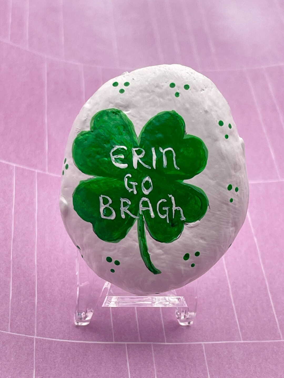 Hand Painted Erin Go Bragh on Clover, St. Patrick's Day Gift, Irish ...