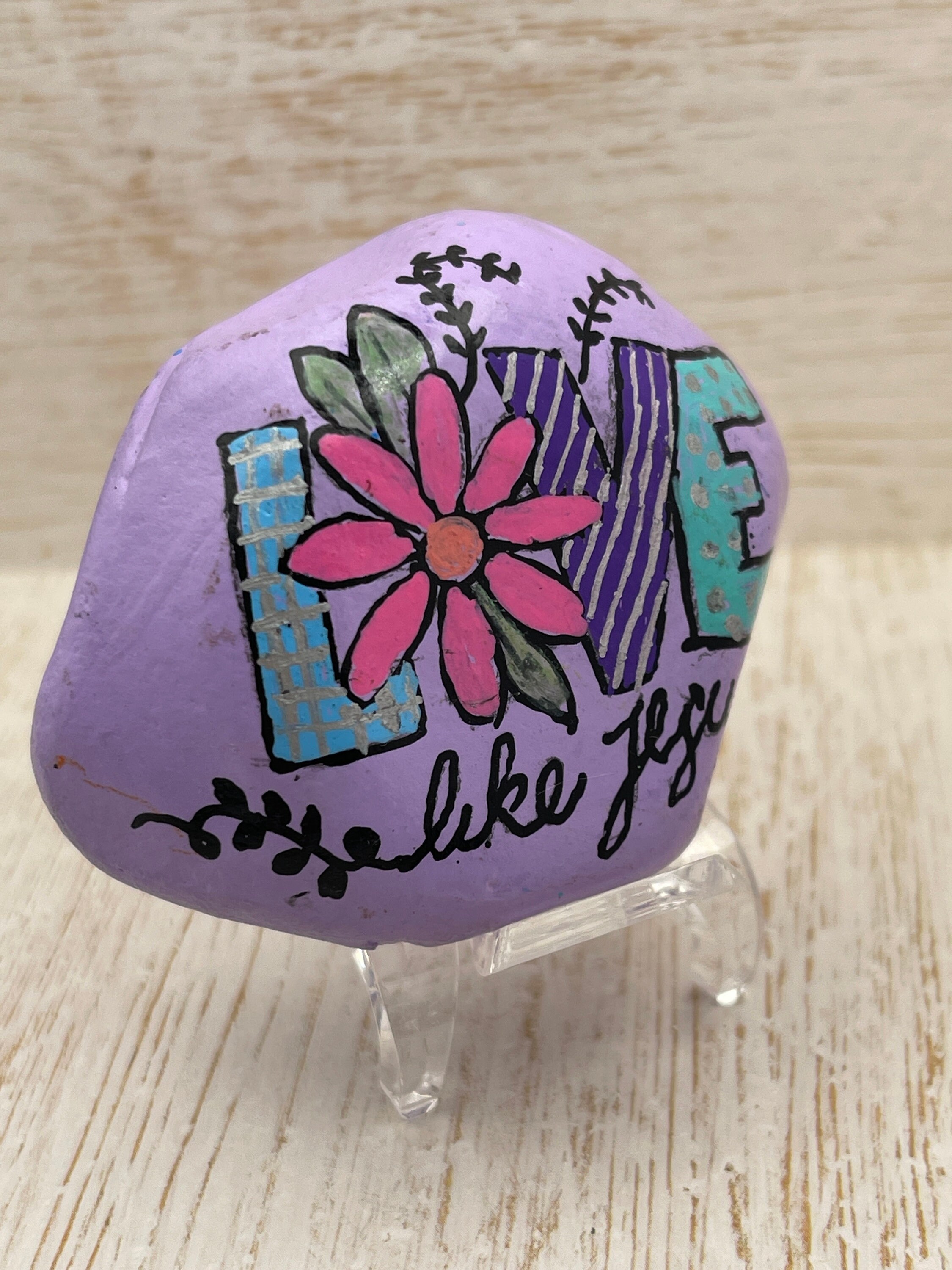 Love Like Jesus, Religious Painted Rock, Stone Painting, Kindness Rocks ...