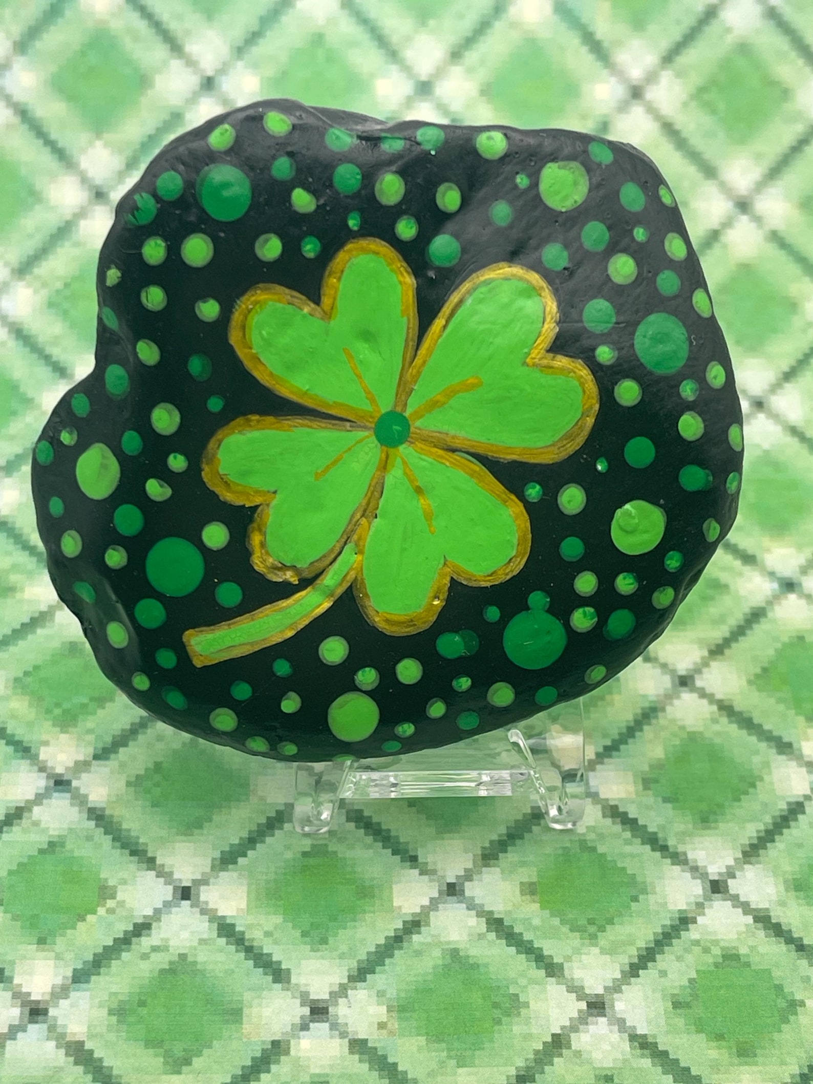 Lucky Shamrock, St. Patrick's Day Decor, Painted Rock, Stone Painting ...