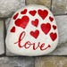 Love Stone With Glitter Red Heart Design, Unique Valentine Gift ...