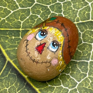 Cute Scarecrow, Fall Decor, Thanksgiving Art, Hand Painted Rock, Pebble ...