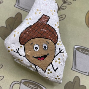 Cute Whimsical Acorn, It’s Fall Y’all Art, Hand Painted Rock, Autumn ...