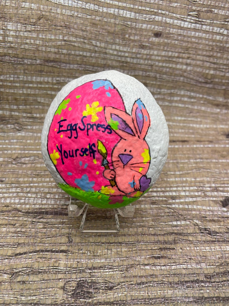 Neon Bunny Painting an Easter Egg, Egg-spress Yourself, Happy Easter ...