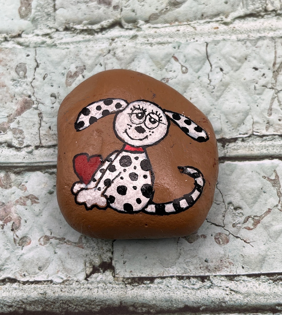 Adorable Black and White Spotted Puppy Dog, Stay Pawsitive, Animal Art ...