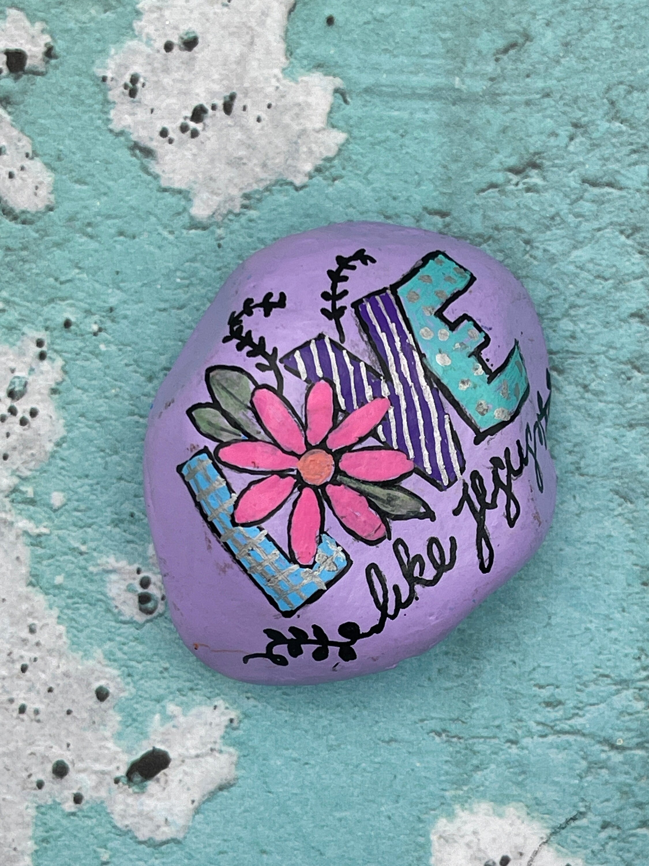 Love Like Jesus, Religious Painted Rock, Stone Painting, Kindness Rocks ...