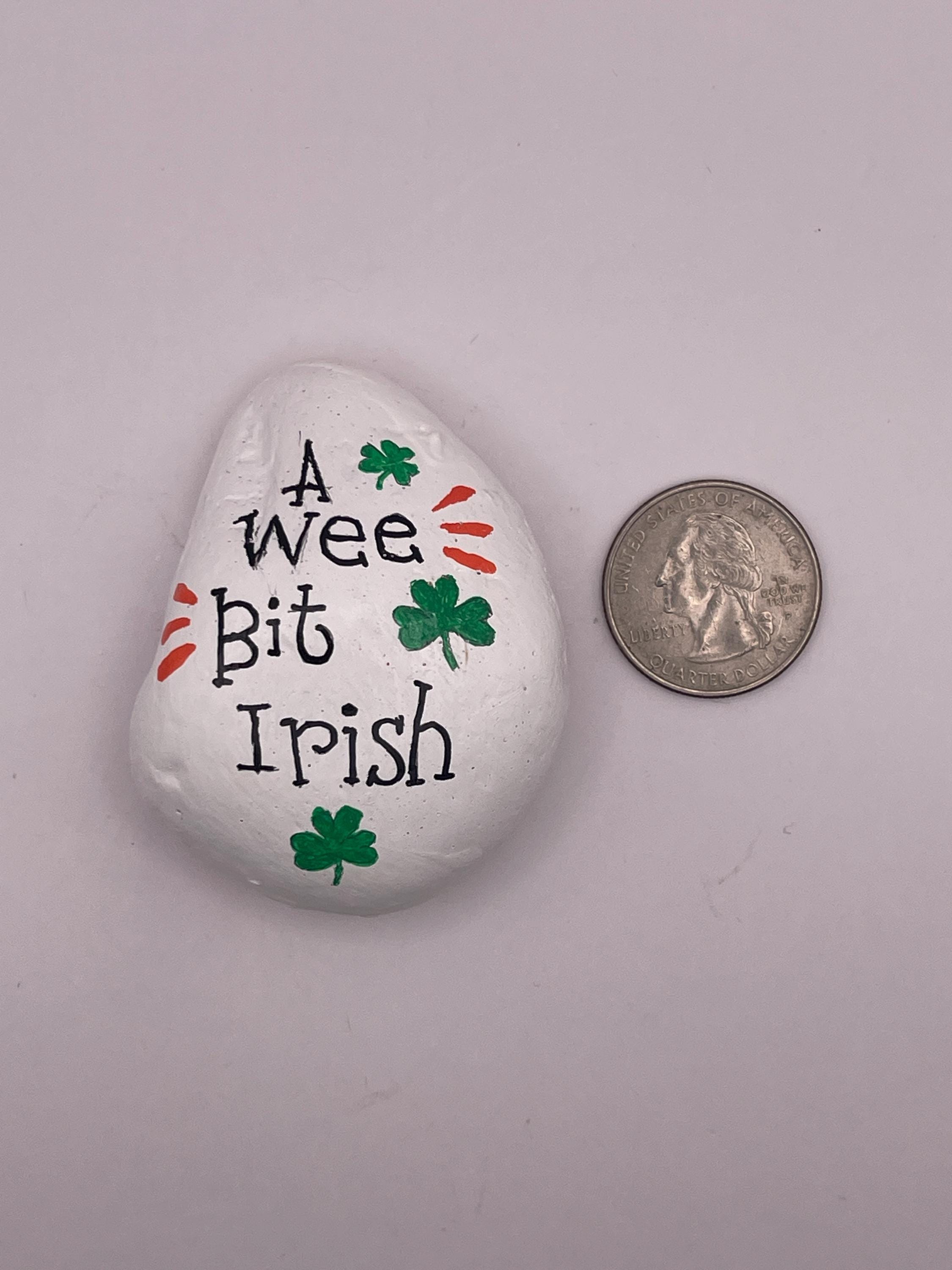 A Wee Bit Irish Hand Painted Rock, St. Patrick's Day Decor, Unique ...