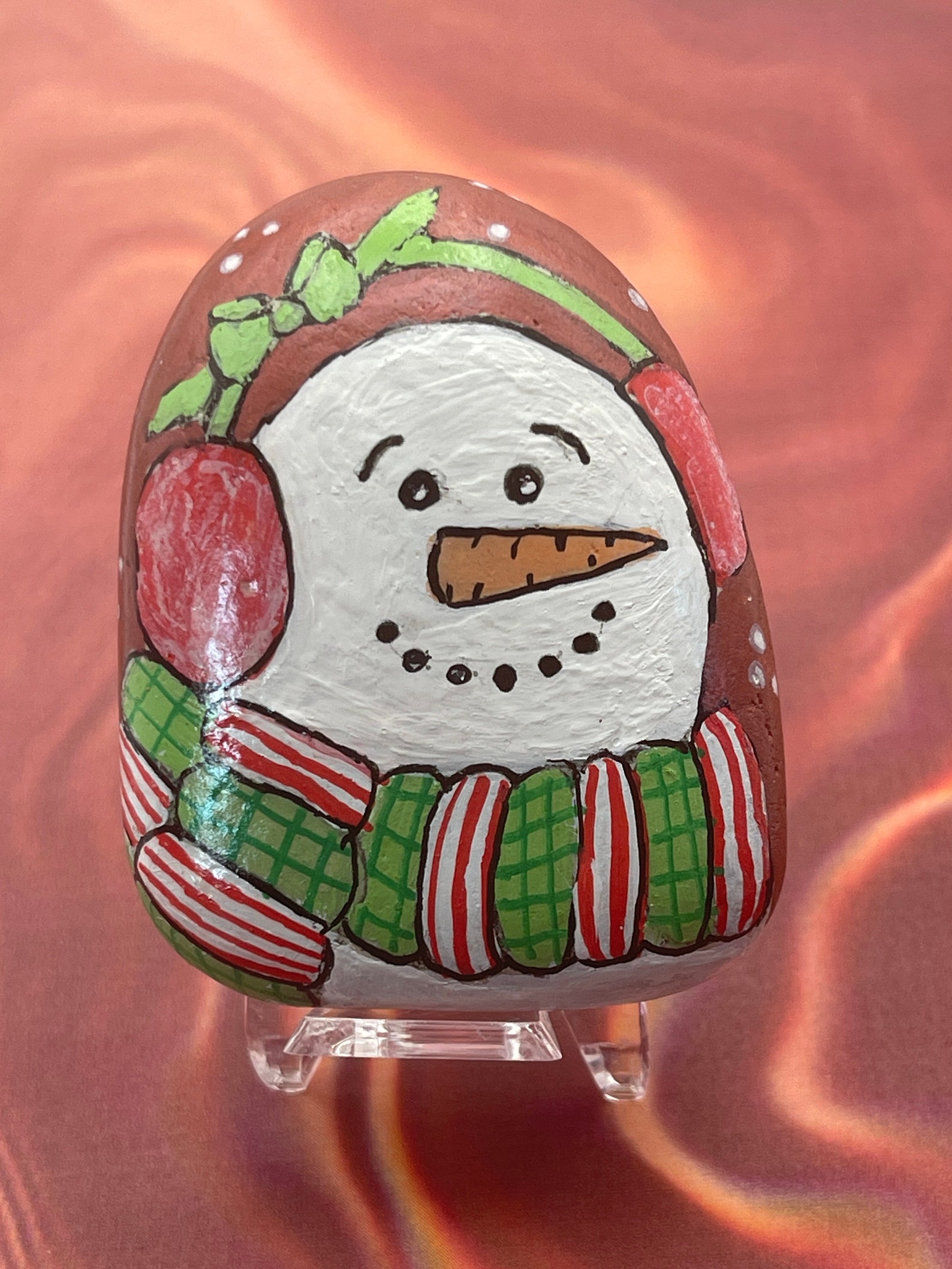 Winter Snowman With Earmuffs and Scarf Christmas Holiday - Etsy