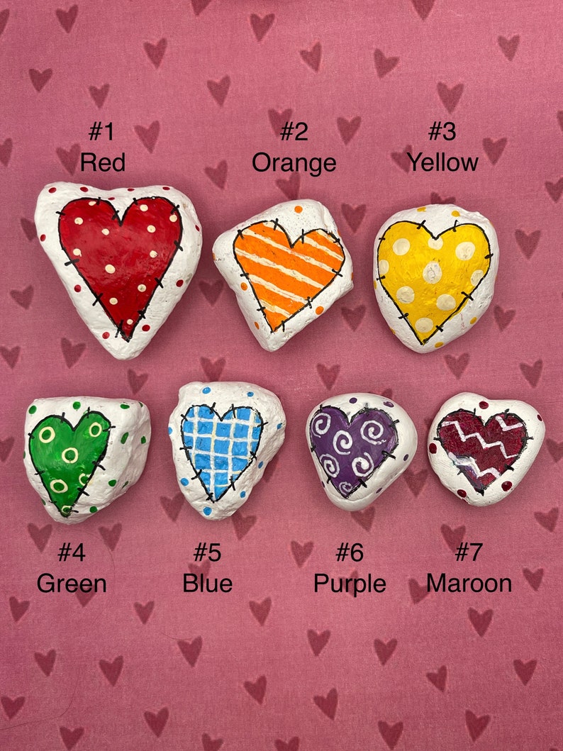 Pick Your Valentine Heart, Painted Rock, Stone Art Gift - Etsy