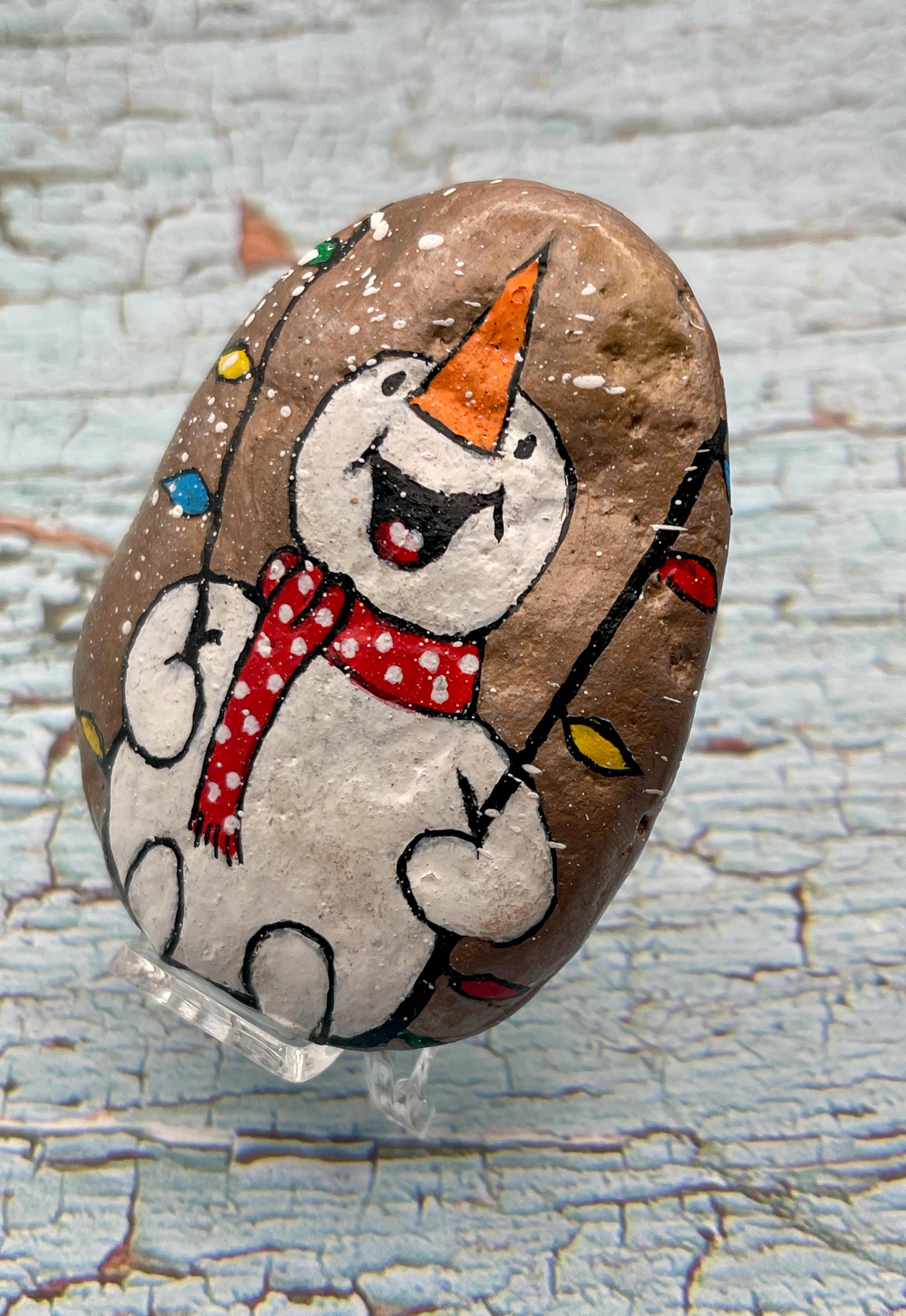 Whimsical Snowman on Christmas Light Swing in Snowfall, Christmas Gift ...