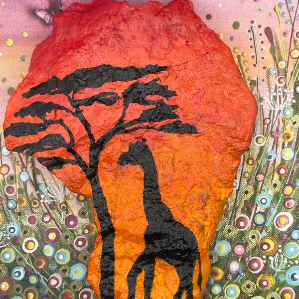 Painted Rock Giraffe - Etsy