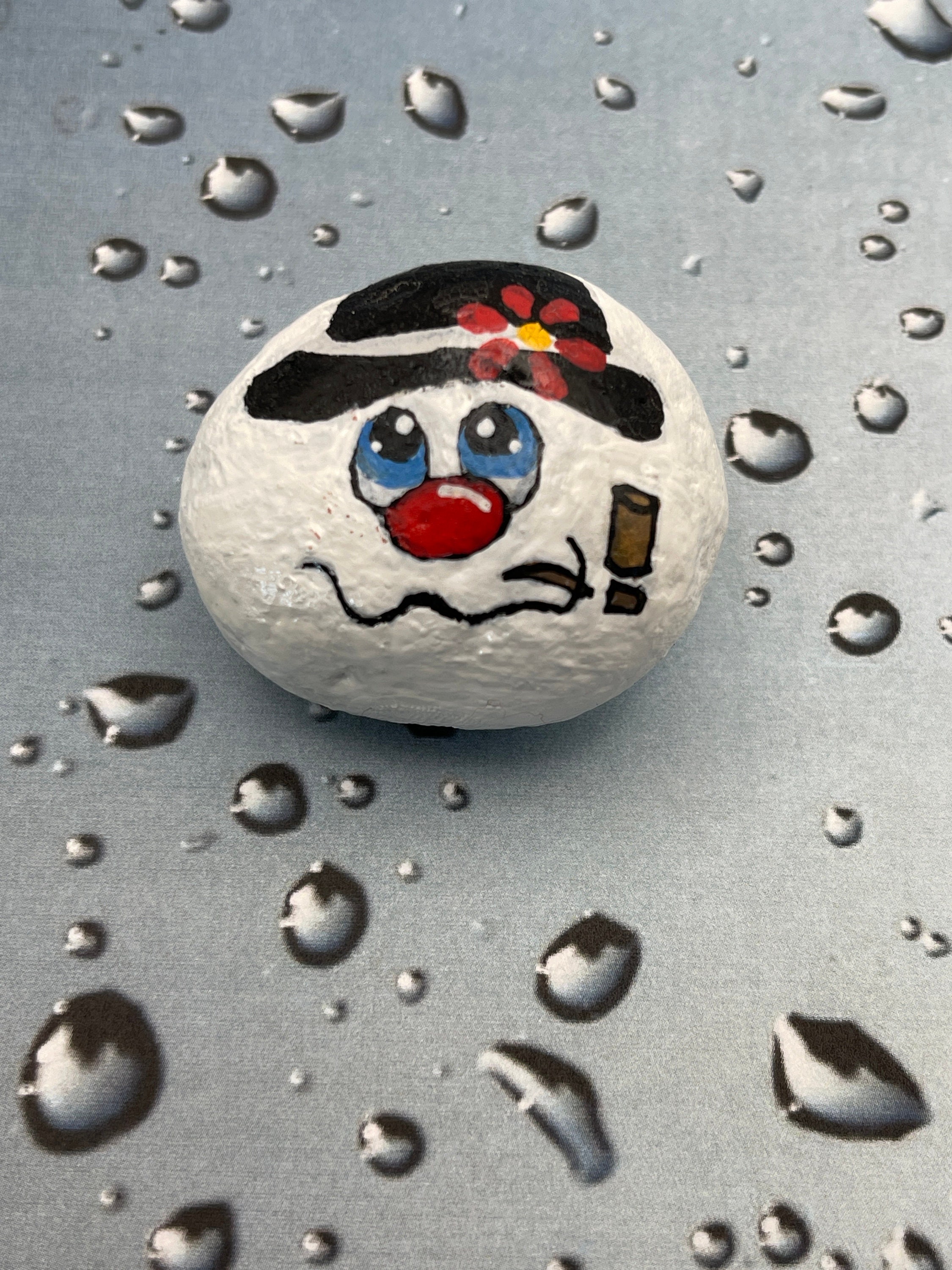 Whimsical Snowman With Pipe, Christmas Winter, Painted Rock, Stocking ...