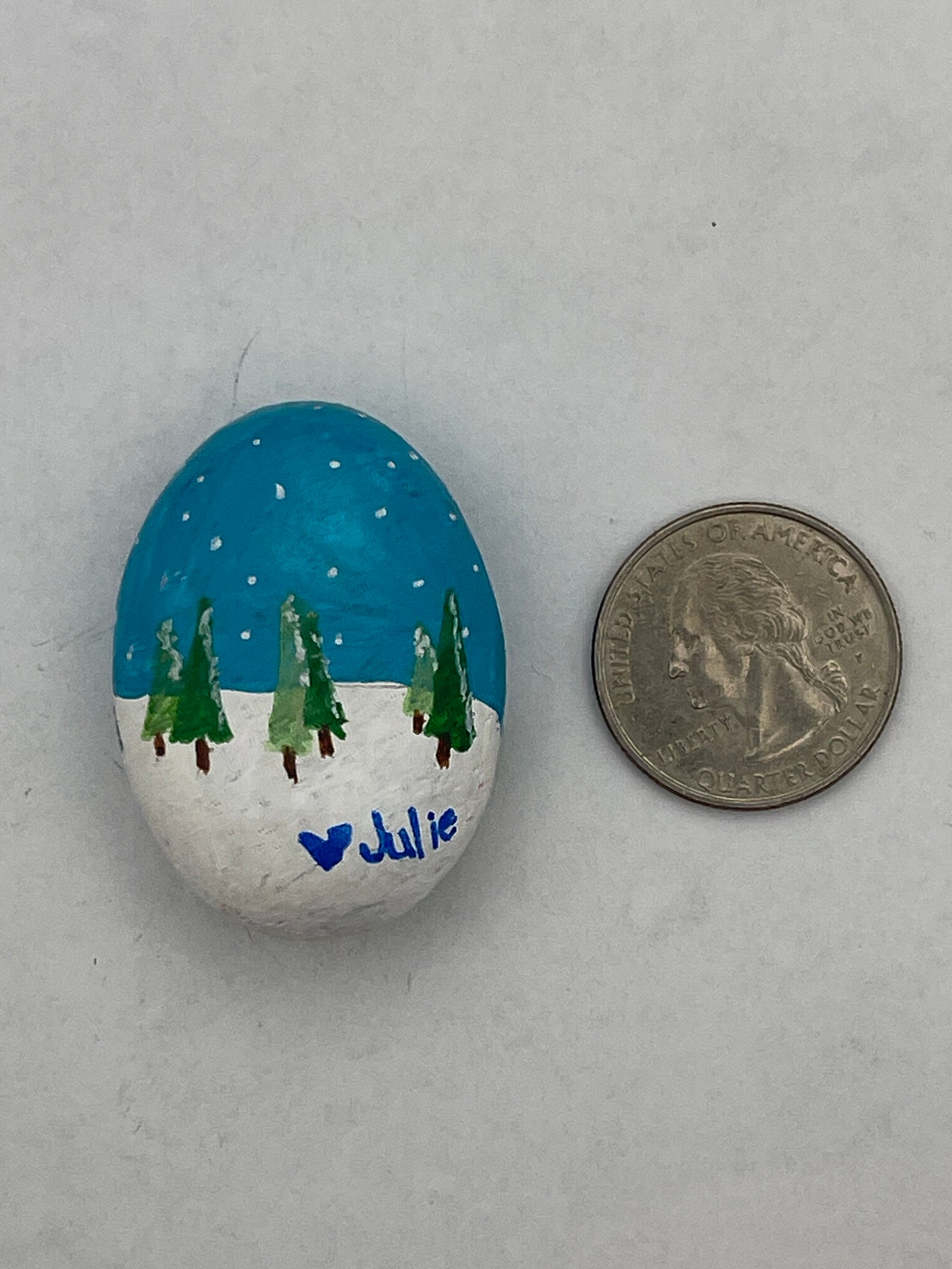 Whimsical Winter Snow Bird Skiing, Painted Pebble Artwork, Stone Rock ...