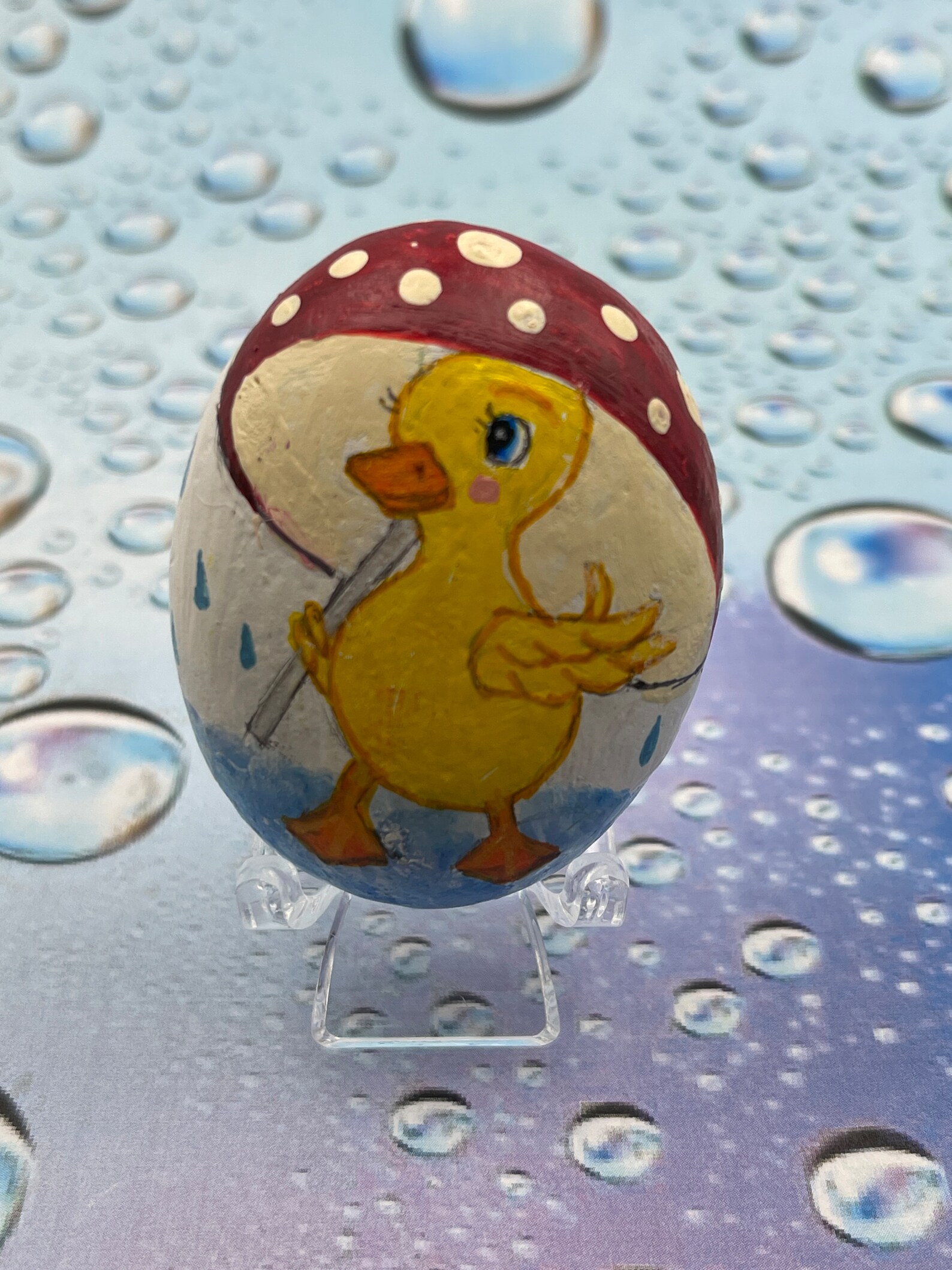 Duck Holding a Mushroom Umbrella, Spring Rain, Lovely Weather for a ...
