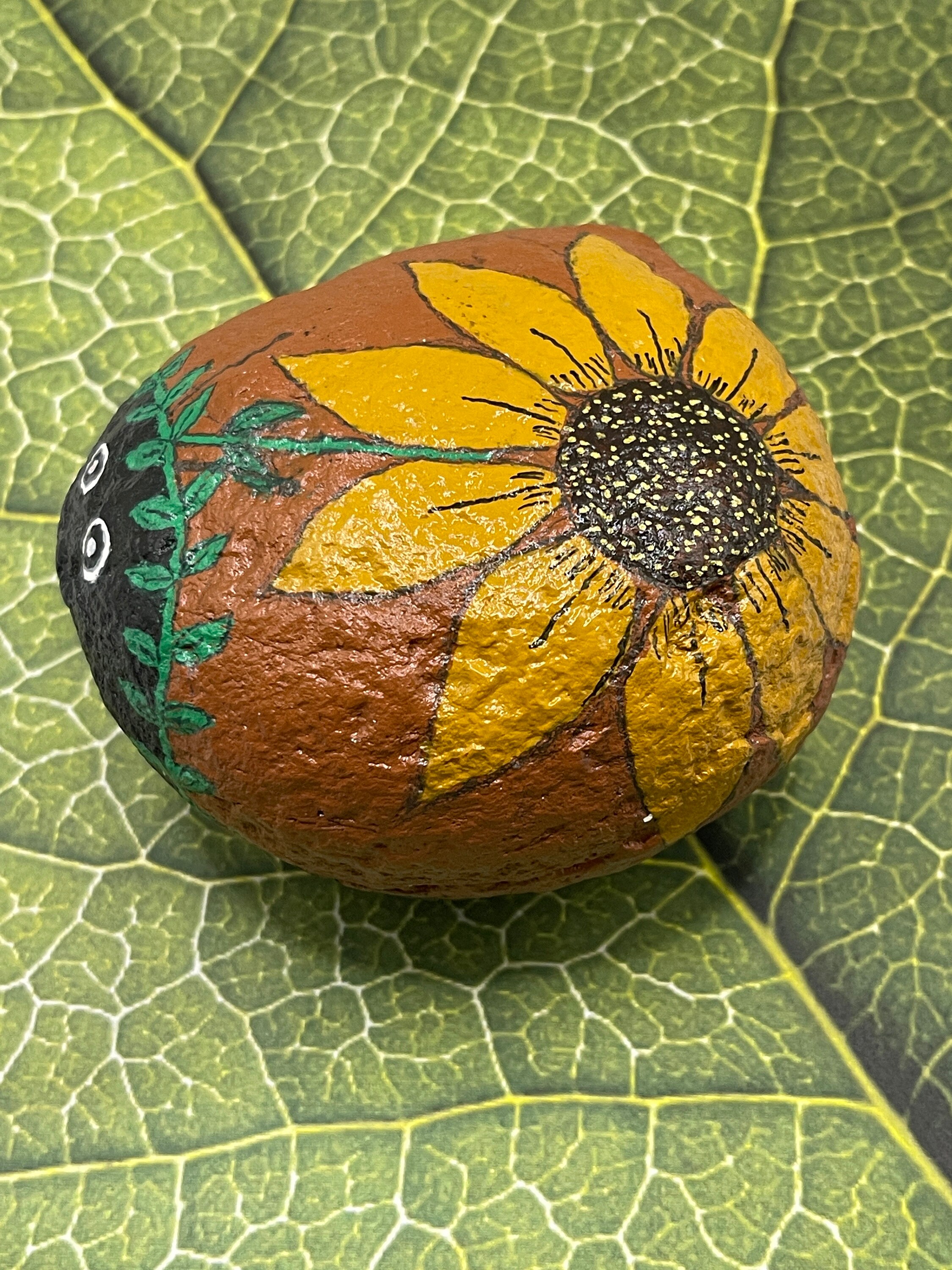 Large Sunflower Ladybug, Fall Art, Thanksgiving Decoration, Hand ...