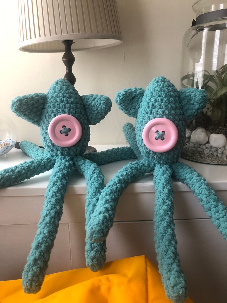 Coraline Inspired Squiddie Doll. Crocheted Squid Doll With Large Pink ...