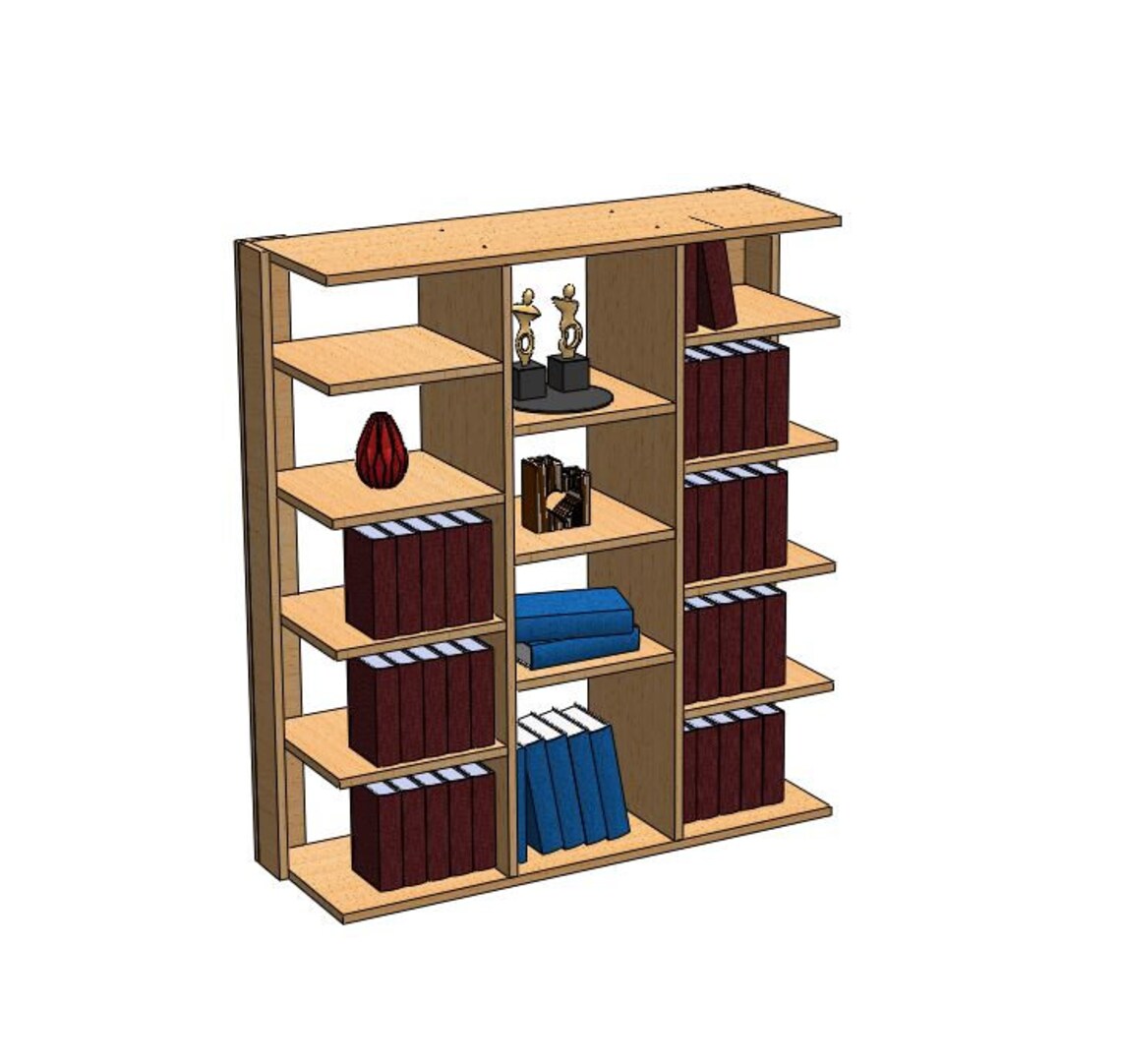 Library Plan/bookshelf Plans/open Cabinet Plan/woodworking - Etsy