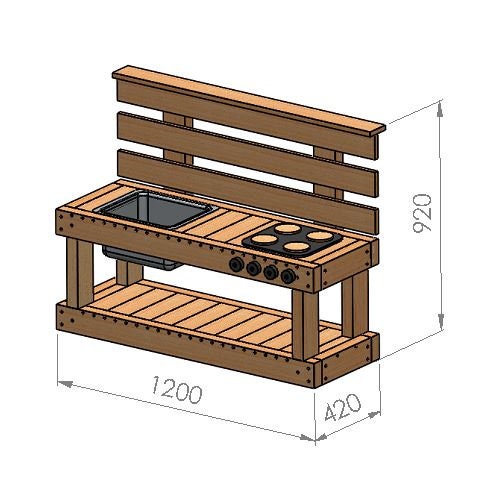 Mud Kitchen DIY Plans/easy Build Kid's Mud Kitchen Blueprint Pdf/wooden ...