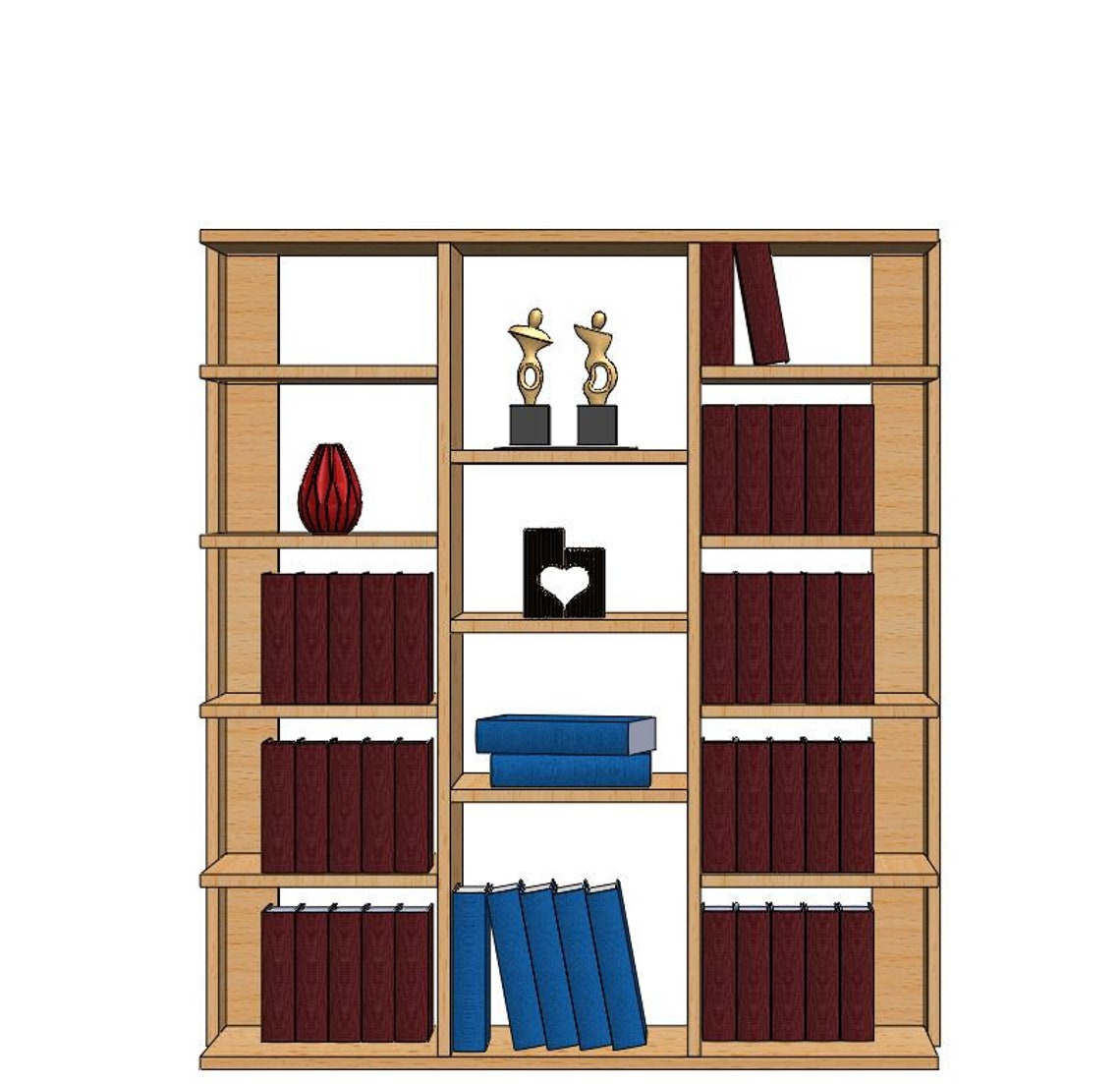 Library Plan/bookshelf Plans/open Cabinet Plan/woodworking - Etsy