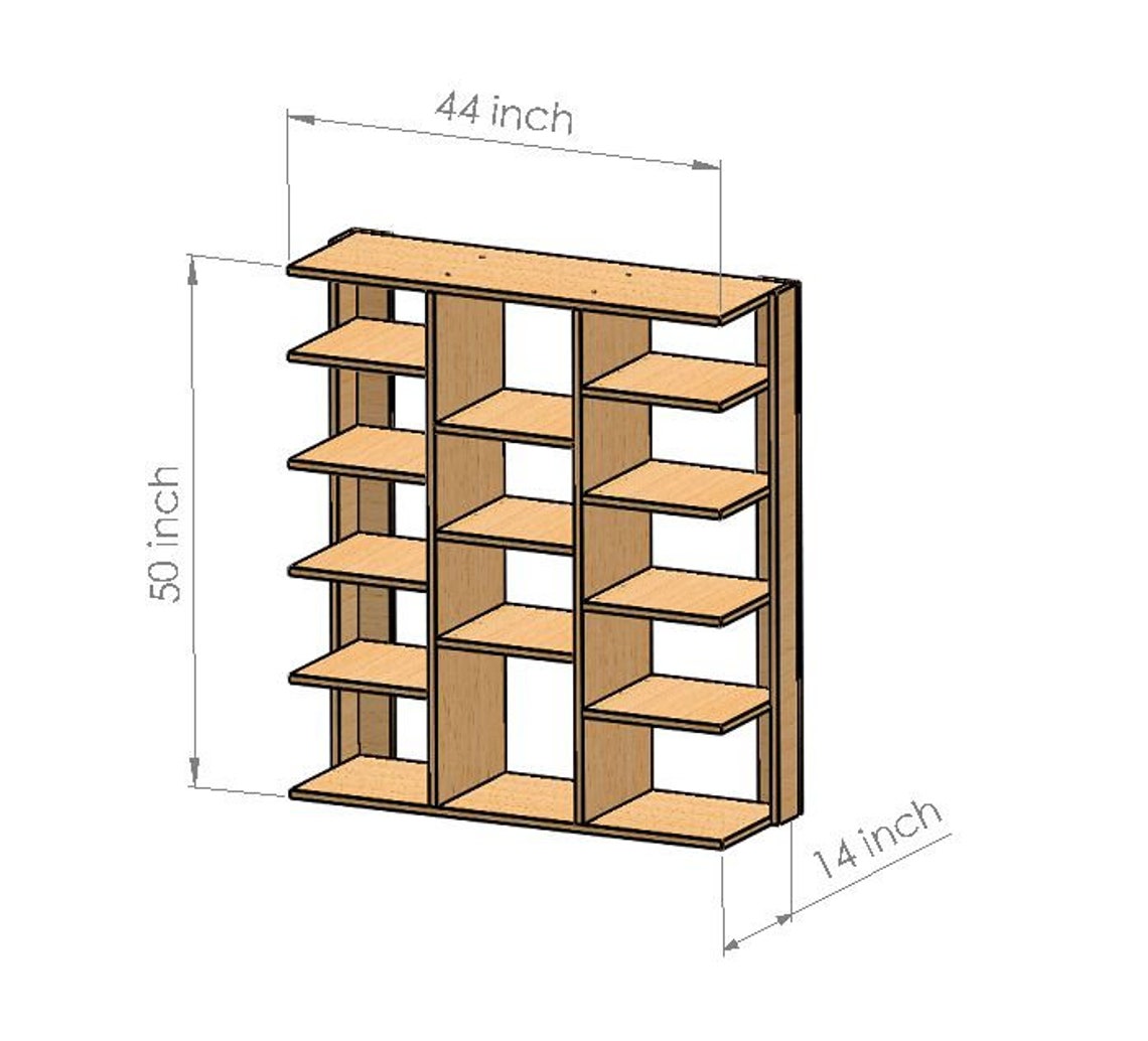 Library Plan/bookshelf Plans/open Cabinet Plan/woodworking - Etsy