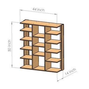 Library Plan/bookshelf Plans/open Cabinet Plan/woodworking Plan/dyi ...