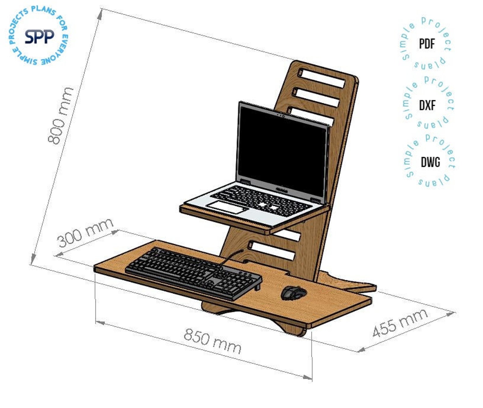 Laptop Stand Digital File for Laser and CNC/ Wooden Laptop Stand Plan ...