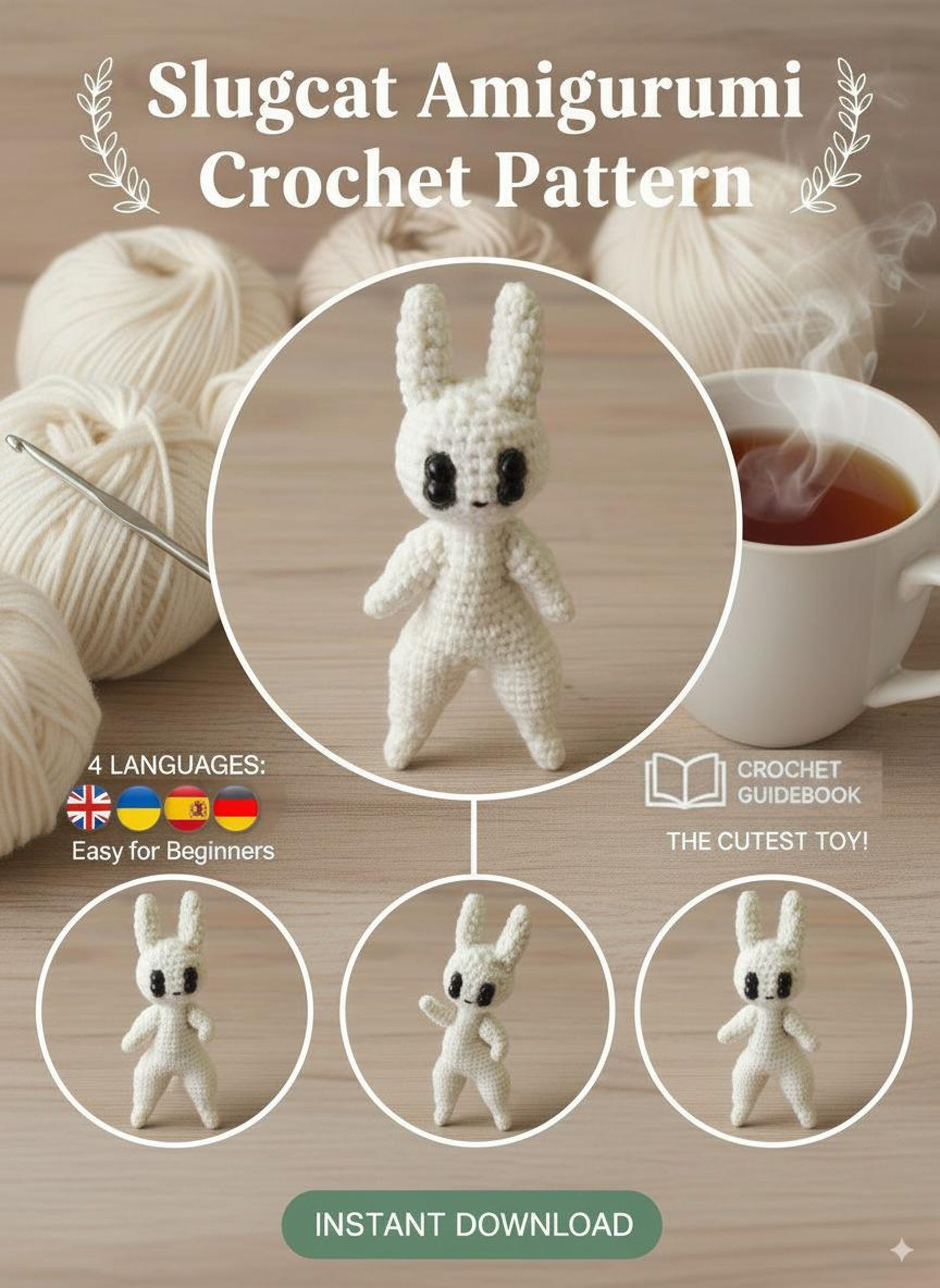 Crochet Slugcat From Rain World Amigurumi Pattern + Free Crochet ...