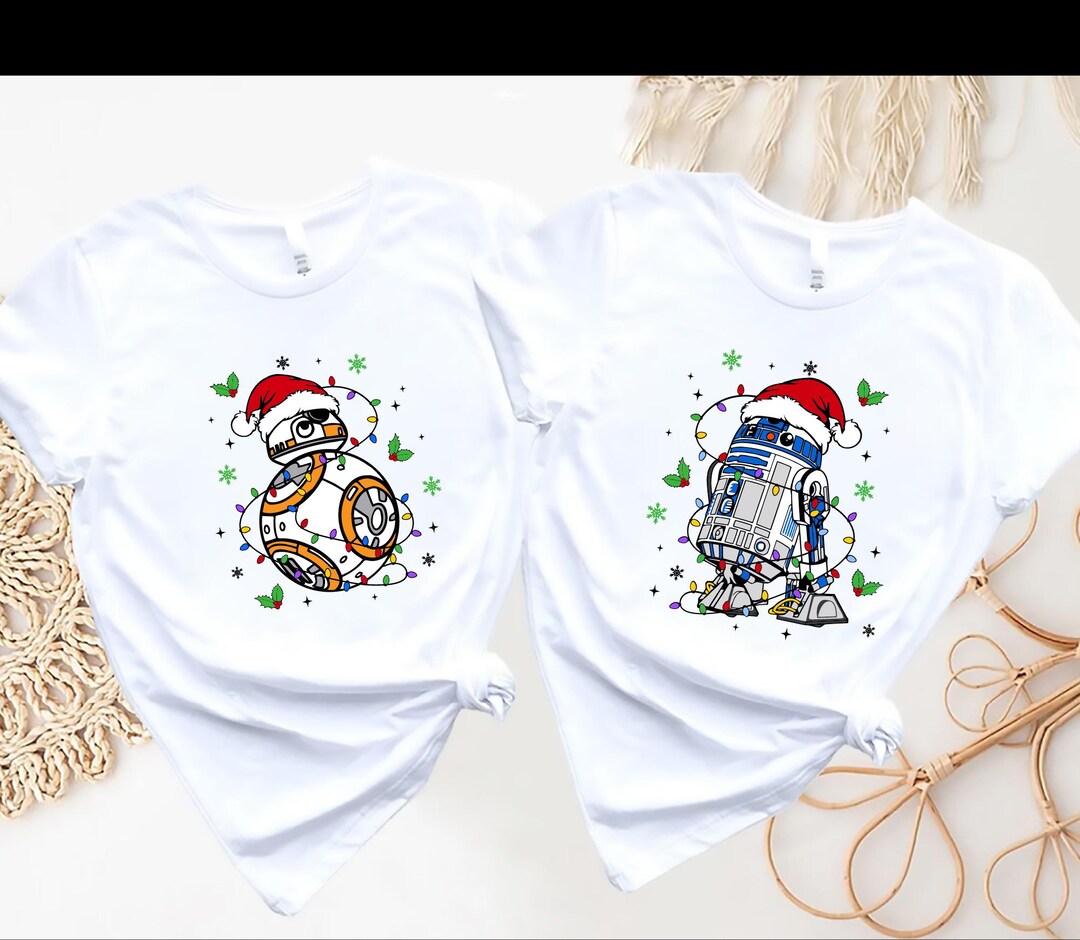 Disney BB8 and D2B2 Christmas Couples Shirt, Star Wars Christmas Couple ...