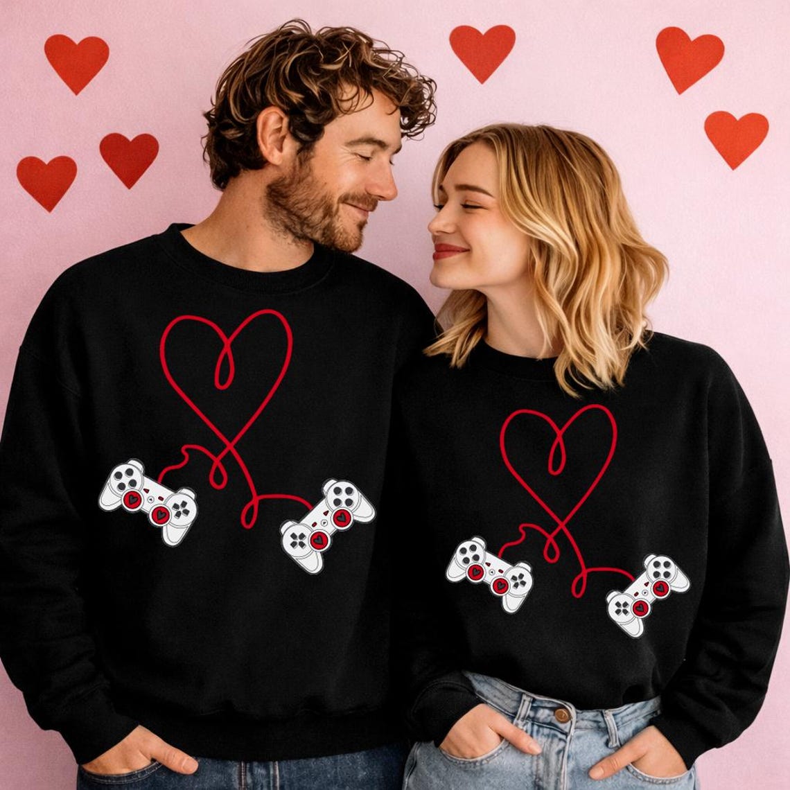 Gamer Couple Matching Sweatshirt, Funny Gamer Valentine Shirt, Matching ...