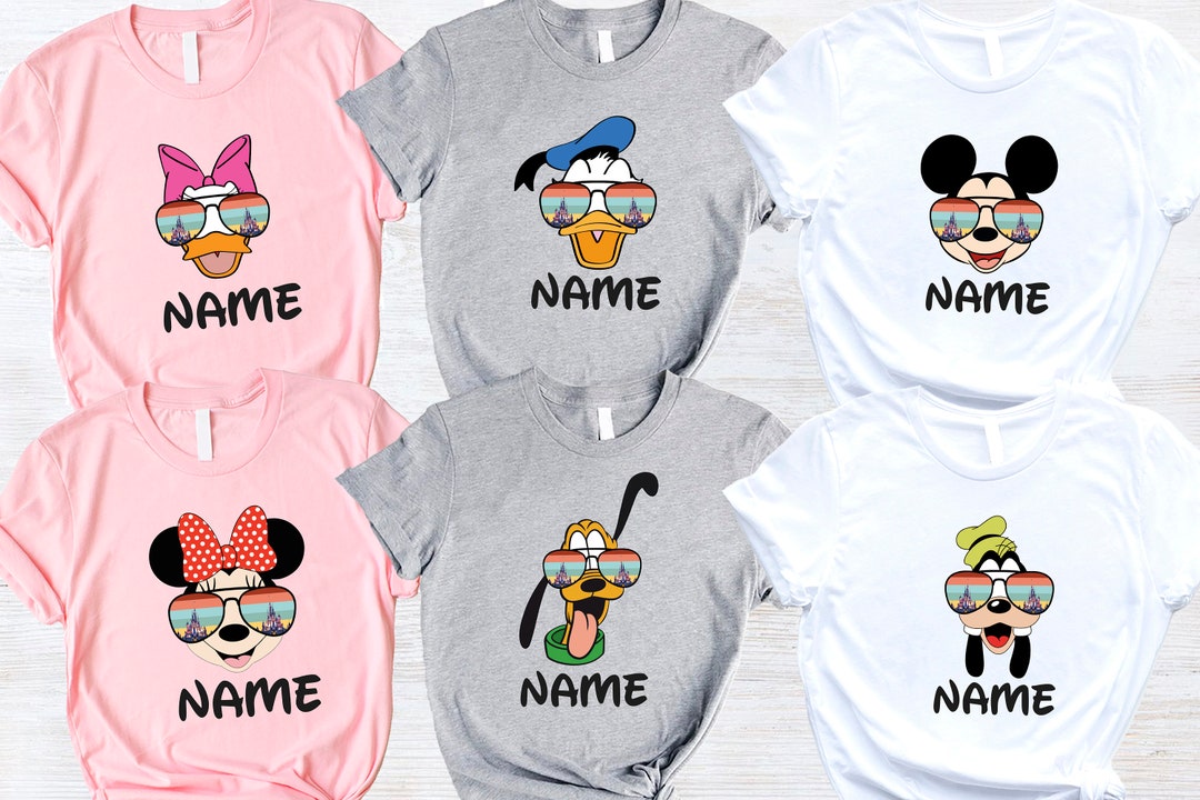 Personalized Disney Character T-shirt, Disney Sunglasses Shirt, Mickey ...