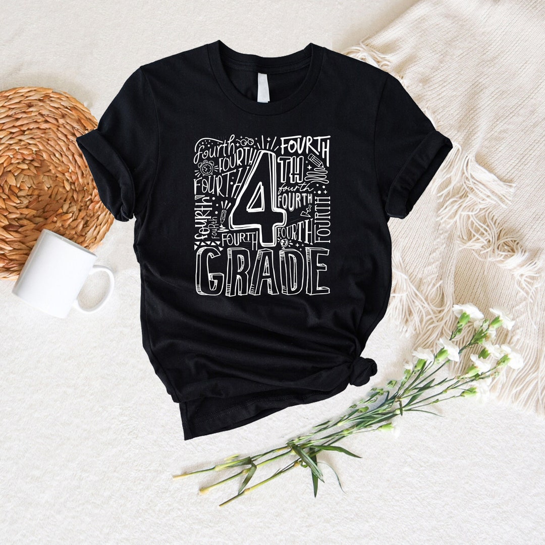 Fourth Grade Shirt, 4th Grade Typography Shirt, School Typography Shirt ...