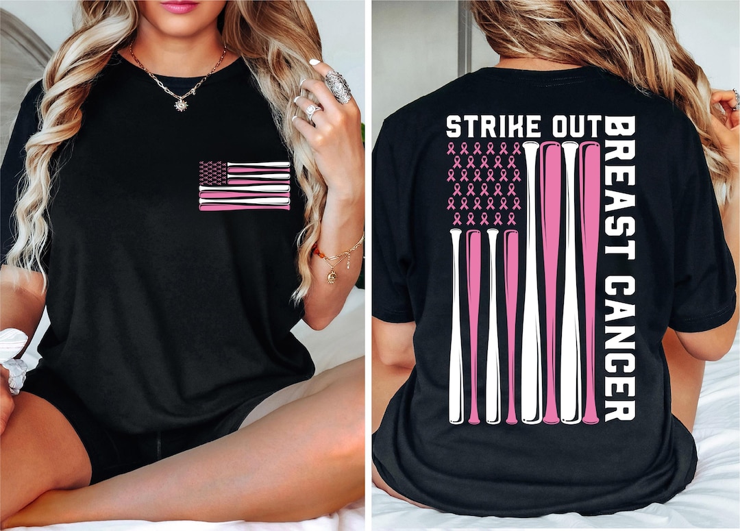 Strike Out Breast Cancer Shirt, Breast Cancer Survivor Flag Tee, Cancer ...